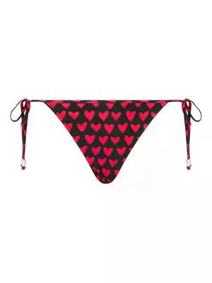 Moschino Heart-print Bikini Bottoms - Black