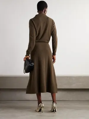 Altuzarra Madleen Wrap-effect Cashmere Midi Dress