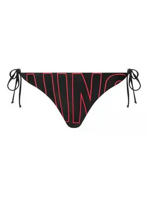 Moschino Logo-print Side-tie Bikini Bottoms - Black