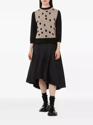 Moschino Polka-dot Ruffled Sweater