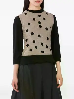 Moschino Polka-dot Ruffled Sweater