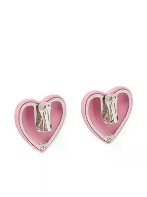 Moschino Heart-shaped Clip-on Earrings - Silver