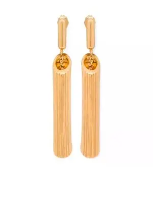Moschino Engraved Logo Tassel Earrings - Gold