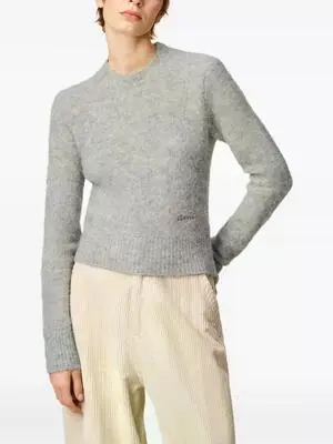 AMI Paris Logo-embroidered Crew-neck Sweater