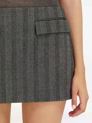 FERRAGAMO Herringbone Mini Skirt - Black