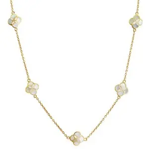 JAN LESLIE Jan Leslie Sterling Silver And 18K Gold Vermeil Gemstone Petal Necklace