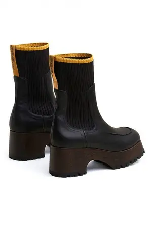 Charlotte Stone Loma Platform Lug Sole Clog Boot
