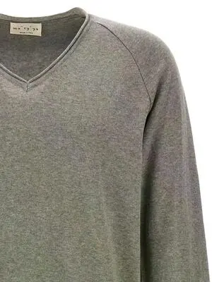 MA'RY'YA V-neck Raglan-sleeve Sweater - Grey