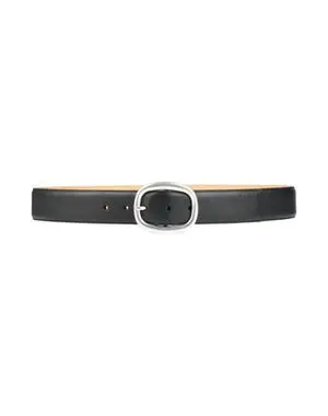 Sandro Leather Belt With Buckle And Brand Logo - Black