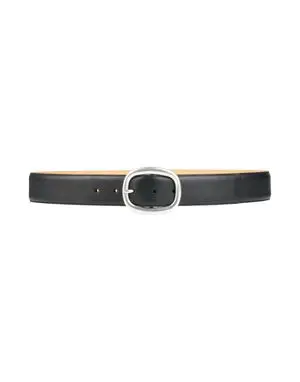 Sandro Leather Belt With Buckle And Brand Logo