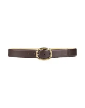 Sandro Leather Belt With Buckle And Brand Logo - Brown