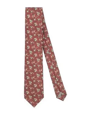 Canali Floral-print Silk Necktie - Brown