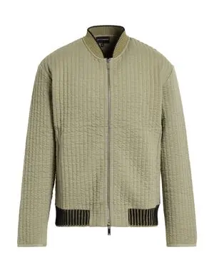 Emporio Armani Cotton Blend Quilted Bomber Jacket - Sage Green