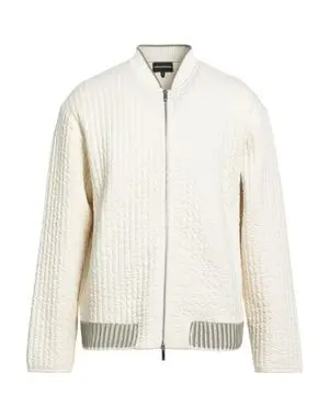 Emporio Armani Cotton Blend Quilted Bomber Jacket White