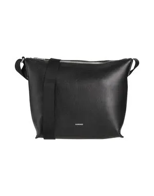 Sandro Cross-body Bag In Calfskin And Polyamide