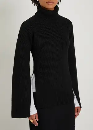 TOTEME Slit Sleeve Ribbed Knit Jumper
