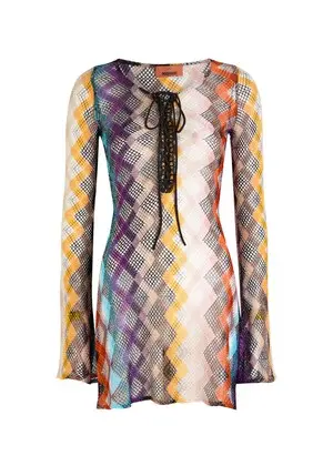 Missoni Zigzag Metallic Open-knit Mini Dress
