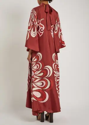 La DoubleJ Magnifico Printed Silk-twill Dress - Multicoloured