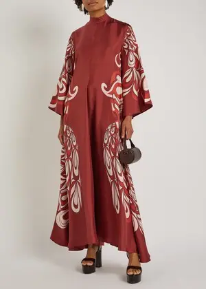 La DoubleJ Magnifico Printed Silk-twill Dress - Multicoloured