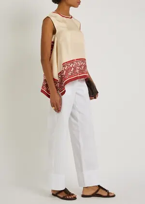 La DoubleJ San Carlo Printed Silk-twill Top - Multicoloured