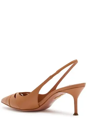 AQUAZZURA Moves 65 Leather Slingback Pumps