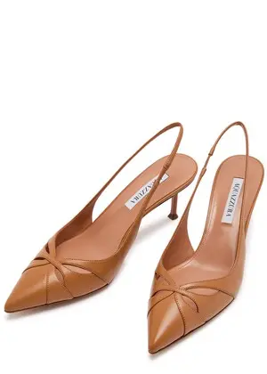 AQUAZZURA Moves 65 Leather Slingback Pumps