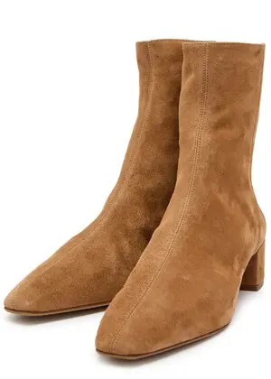 AQUAZZURA Saint Honore Suede Boots - Tan