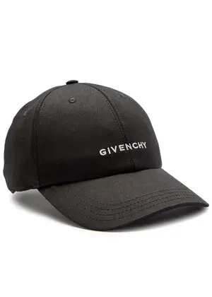 Givenchy Curved Logo-embroidered Cotton Cap - Black