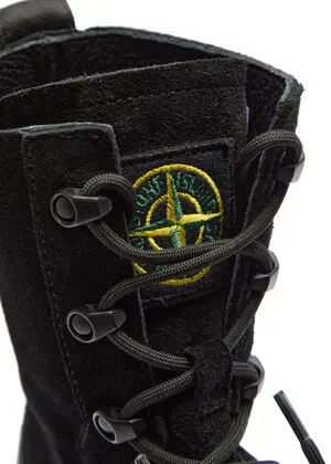 Stone Island Suede Hiking Boots - Black