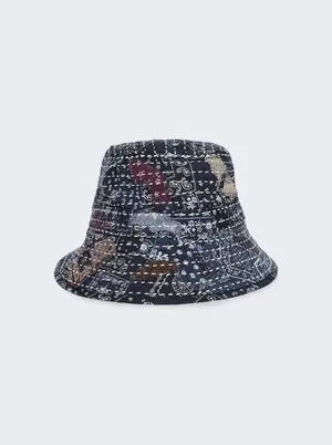 PARIS LAUNDRY Boro Patchwork Bucket Hat - Blue