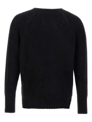 MA'RY'YA V-neck Bouclé Sweater - Black