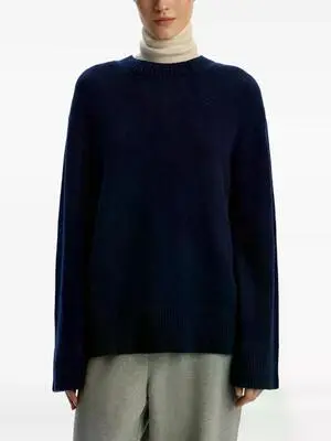 12 STOREEZ Crew Neck Merino Wool Sweater - Blue