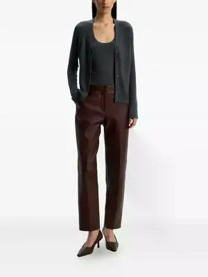 12 STOREEZ Ribbed V-neck Merino Wool Cardigan