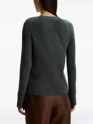 12 STOREEZ Ribbed V-neck Merino Wool Cardigan