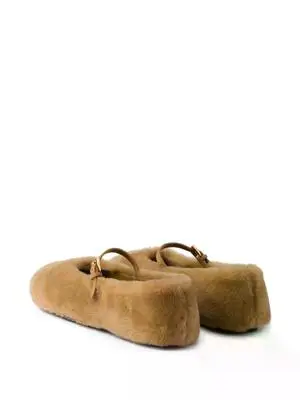 Prada Shearling Ballerina Flats