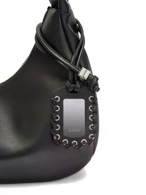 GANNI Lace-up Hobo Bag - Black