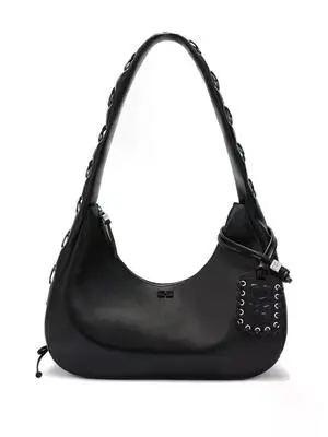 GANNI Lace-up Hobo Bag - Black