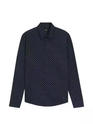 BOSS Patterned Long-sleeved Shirt - Blue
