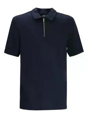BOSS Zip-neck Polo Shirt - Blue