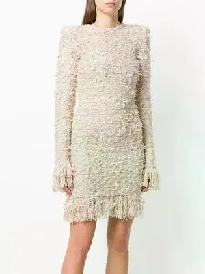 Balmain Frayed Fitted Dress