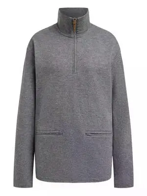 12 STOREEZ Half-zip High-neck Wool-blend Sweatshirt