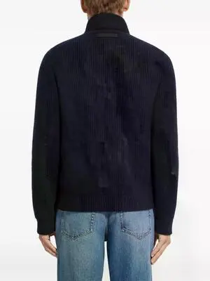 Zegna Paneled Zip-up Cardigan - Blue