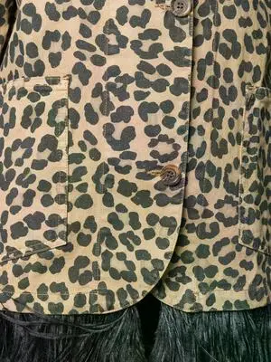 Simonette Ravizza Leopard Print Coat With Feather Trim