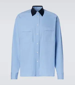 Plan C Cotton-blend Poplin Shirt