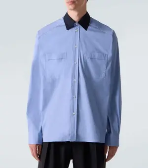 Plan C Cotton-blend Poplin Shirt