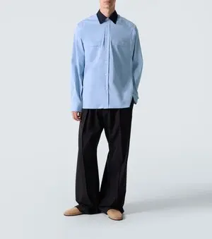 Plan C Cotton-blend Poplin Shirt