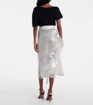 Maticevski Hymn Ruffled Sequined Midi Skirt