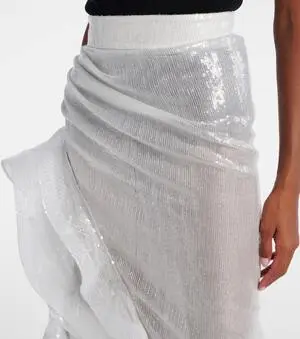 Maticevski Hymn Ruffled Sequined Midi Skirt