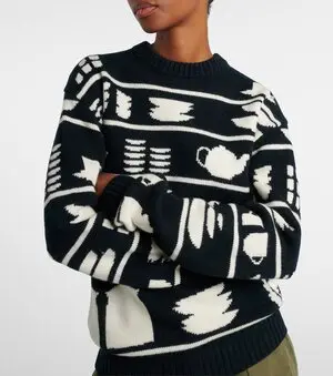 JW Anderson Jacquard Wool Sweater - Black
