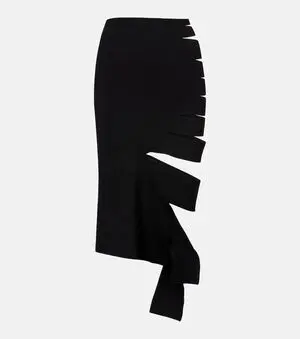 MUGLER Cut-out Midi Skirt - Black